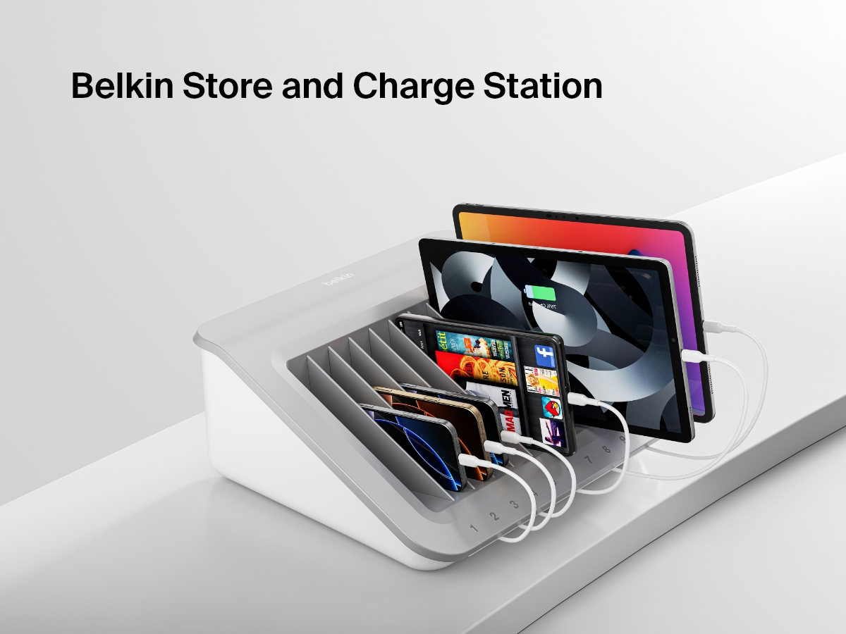 Tablet Charging Cart Belkin 10-Device Charging Station - Classroom ...