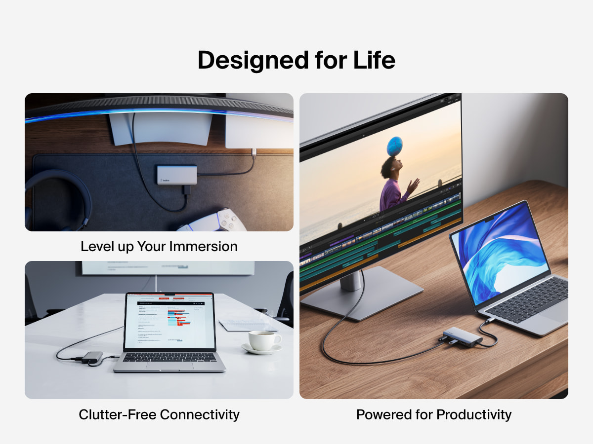 USB-C PD 4-in-1 Multiport Adapter Hub, 4K HDMI | Belkin CA
