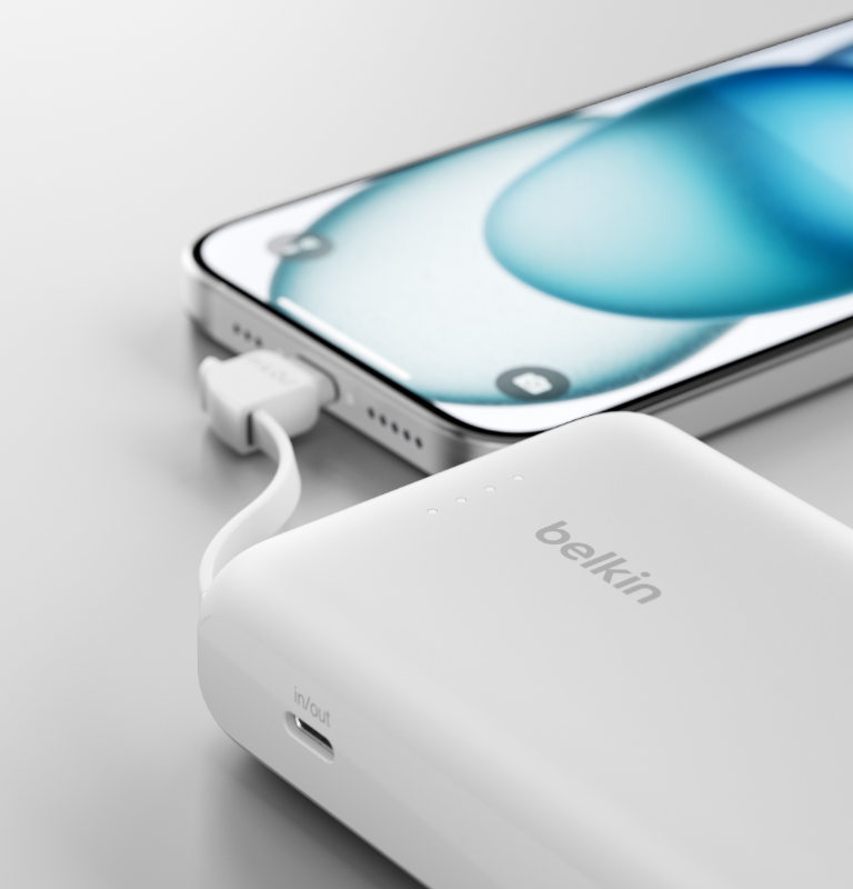 Portable Power Bank with Integrated Cable 10K | Belkin US