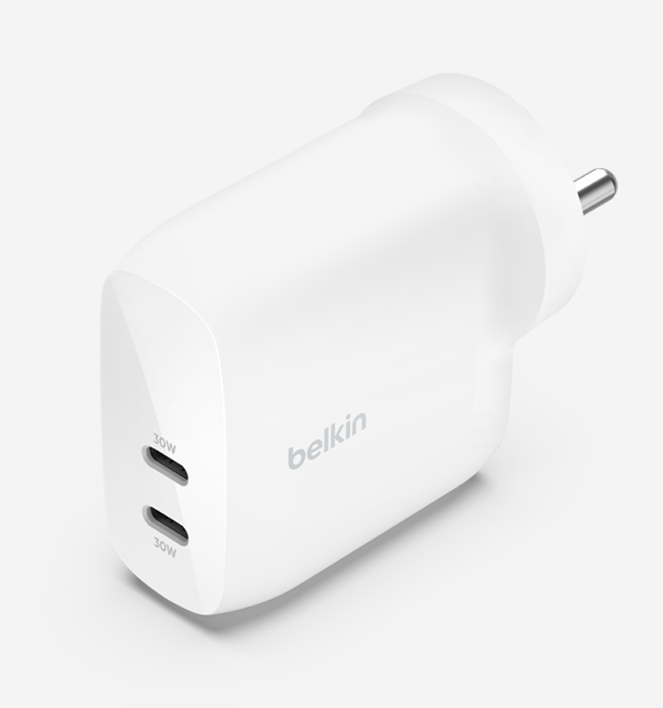 USB-C® Wall Charger with PPS 60W + 4-Port USB Power Extender | Belkin IN