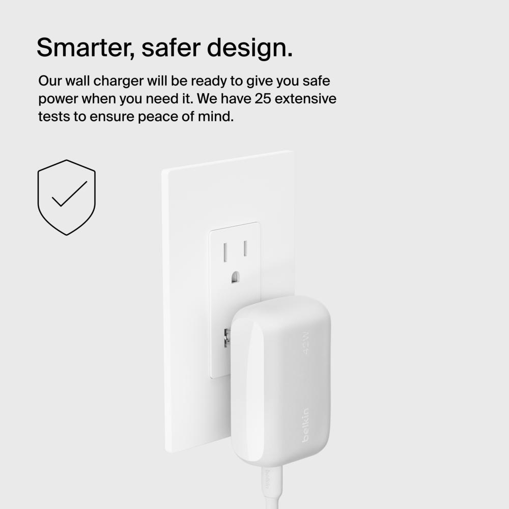 BoostCharge Dual Wall Charger 42W with USB-C + USB-A ports | Belkin US