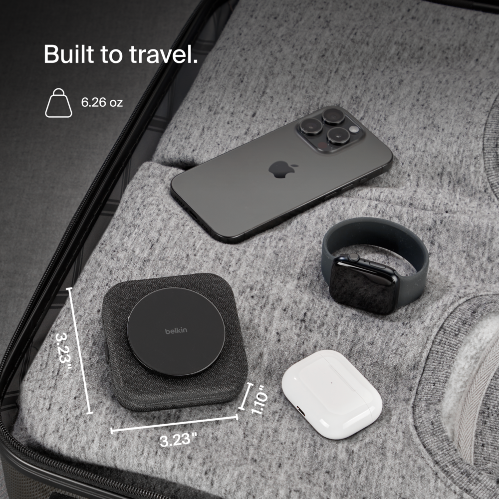 2-in-1 Magnetic Charging Travel Pad with Qi2 15W, MagSafe-compatible ...