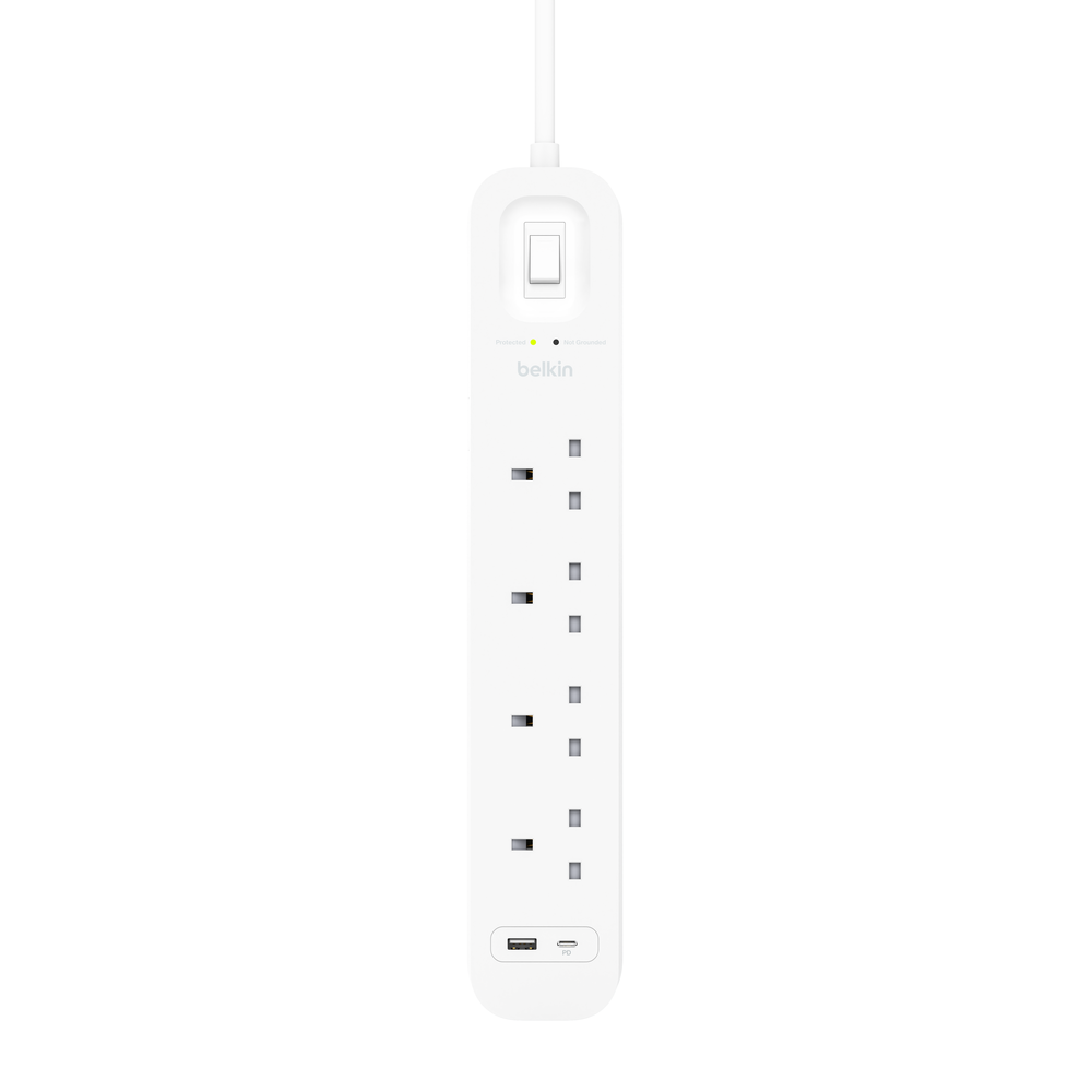 Surge Protector with USB-C and USB-A Ports (4 Outlet with 1 USB-C & 1 ...