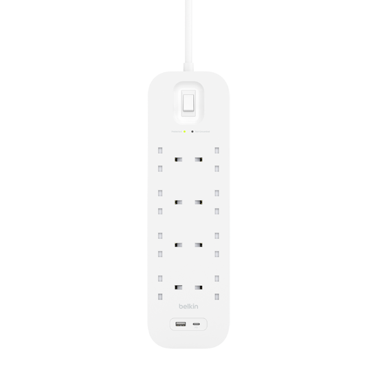 Surge Protector with USB-C and USB-A Ports (8 Outlet with 1 USB-C & 1 ...