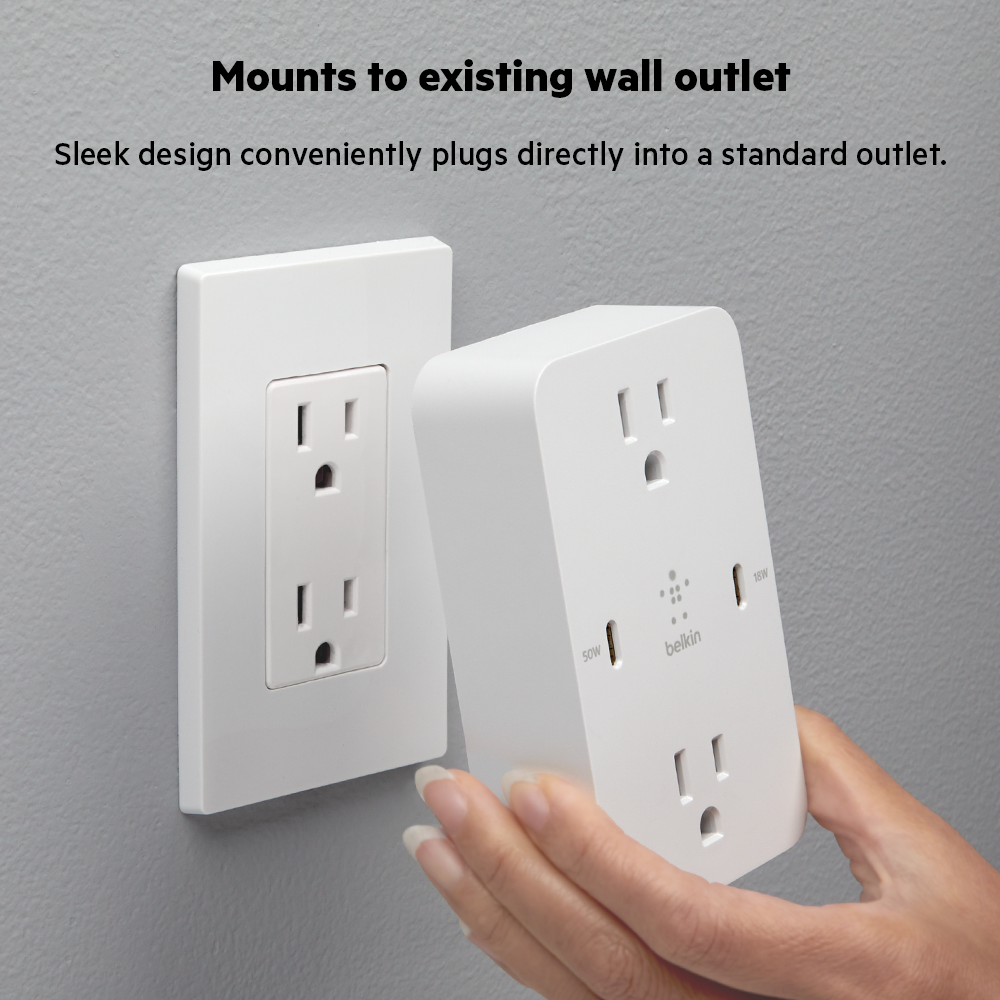 Dual Outlet & USB-C Port GaN Wall Plate | Belkin US