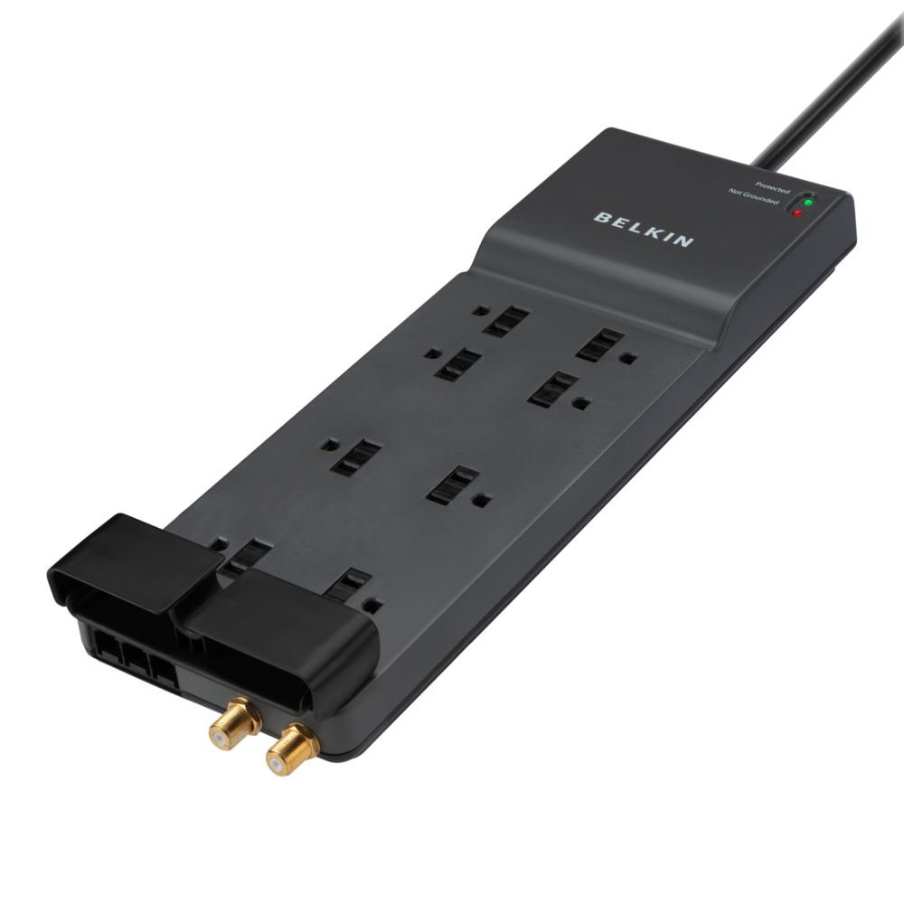 Belkin 8 Outlet Home/Office Surge Protector with coaxial protection ...