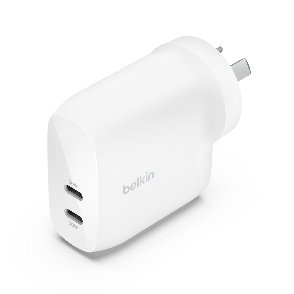 Dual USB-C Wall Charger with PPS 60W | Belkin AU