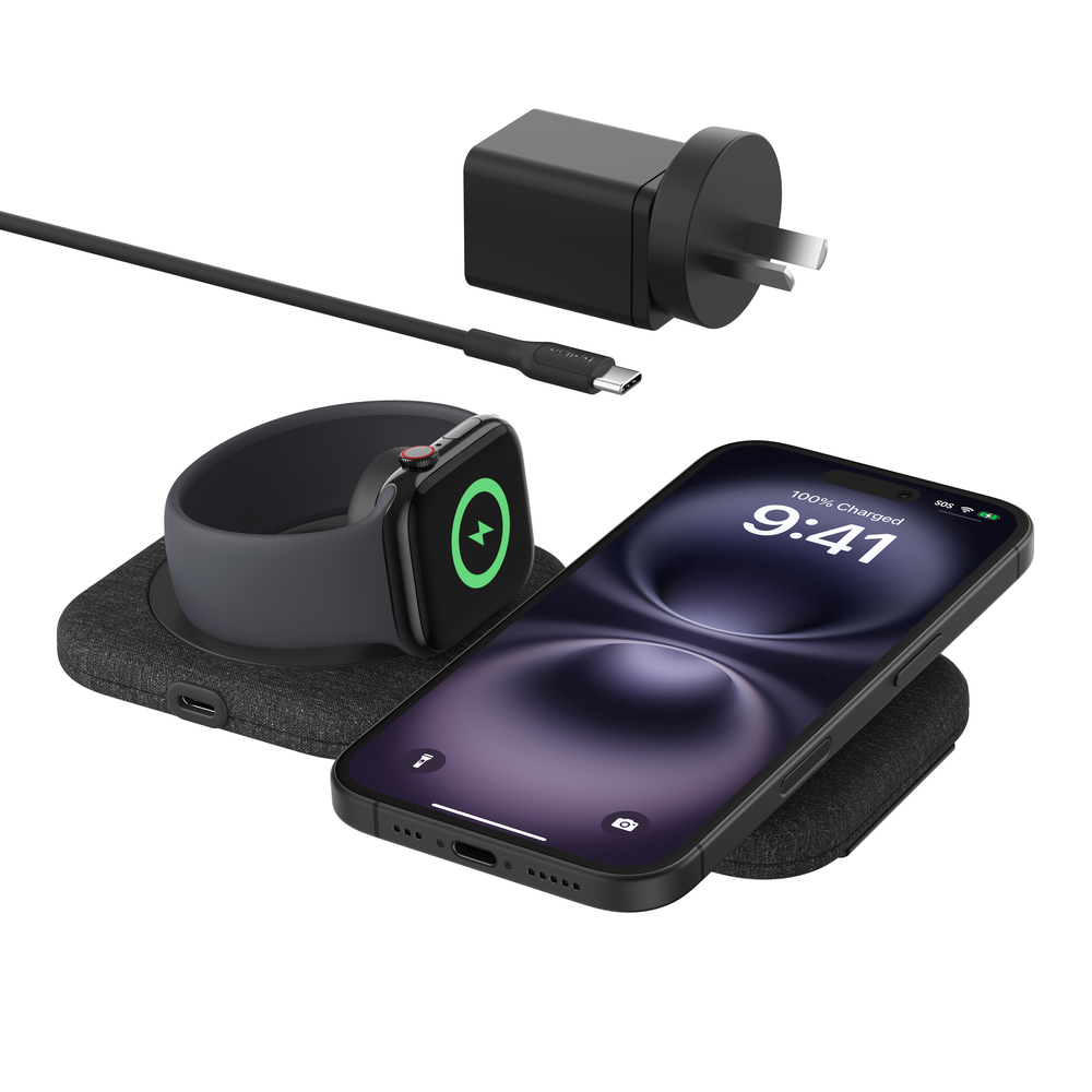 2-in-1 Magnetic Charging Travel Pad with Qi2 15W, MagSafe-compatible ...