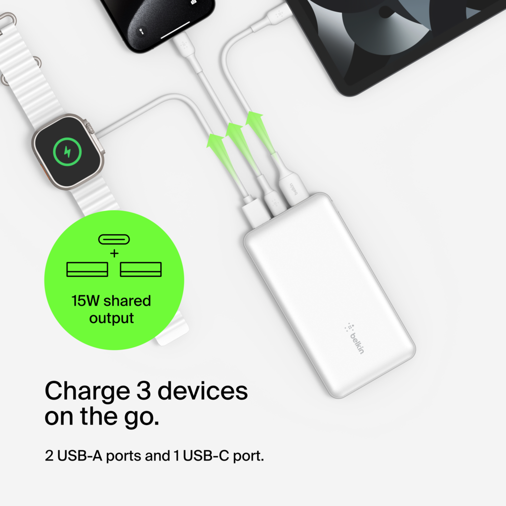 BoostCharge Power Bank 10K, 20K with USB-A to USB-C cable | Belkin ...