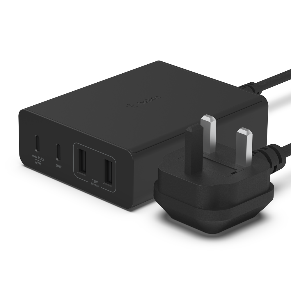 4-Port GaN Charger 108W, x2 USB-C PD, x2 USB-A | Belkin | Belkin UK