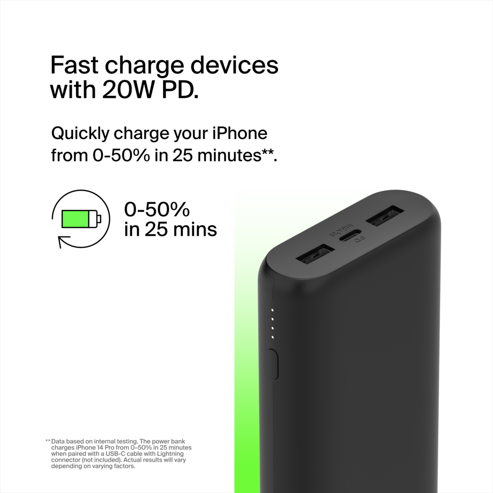 3-Port Compact Power Bank 20K with PD 20W | Belkin US