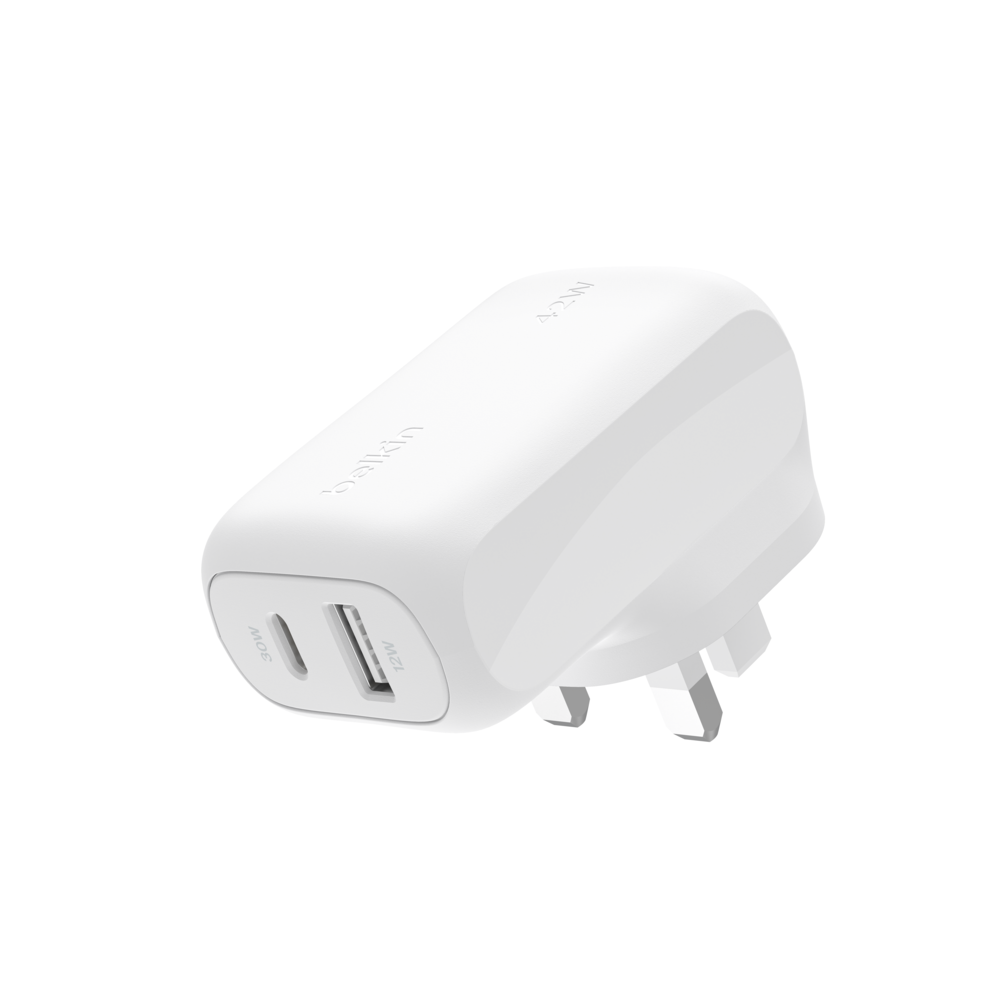 BoostCharge Dual Wall Charger 42W with USB-C + USB-A ports | Belkin ...