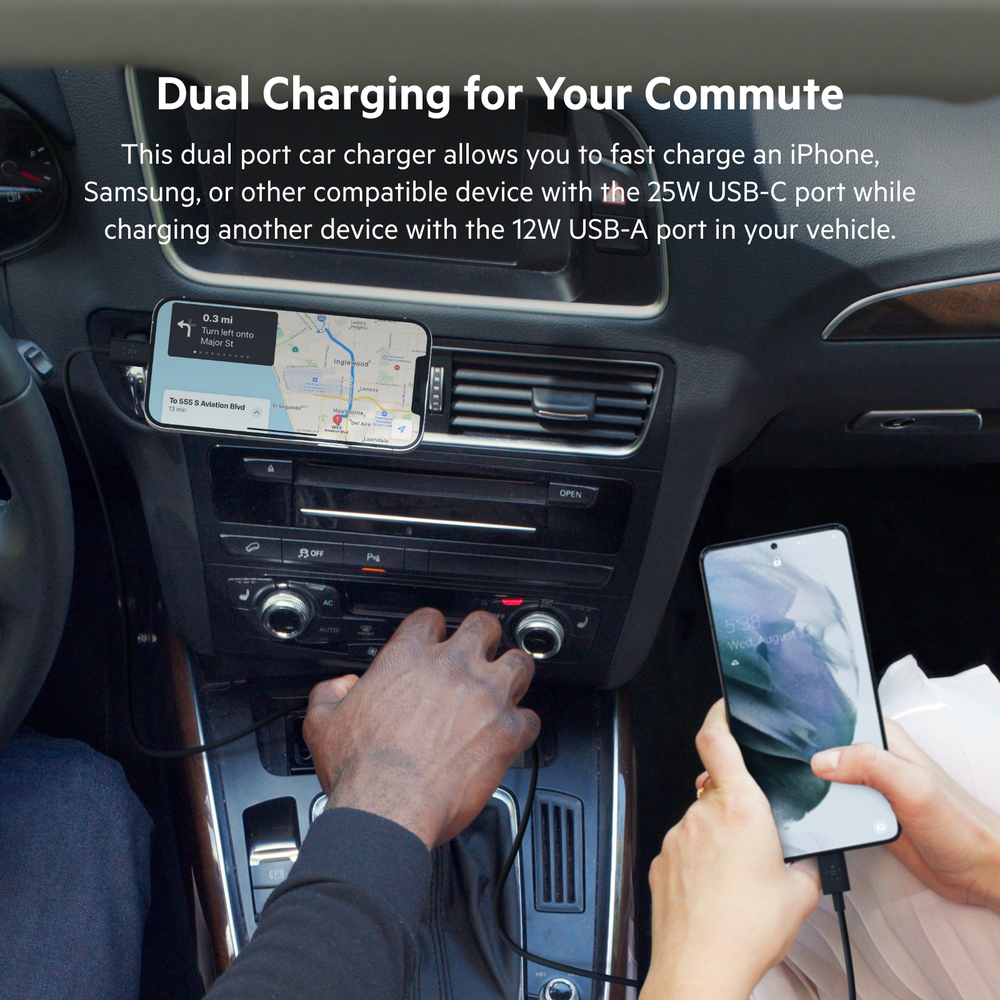 USB-C Car Charger with PPS - Power Two Devices | Belkin US