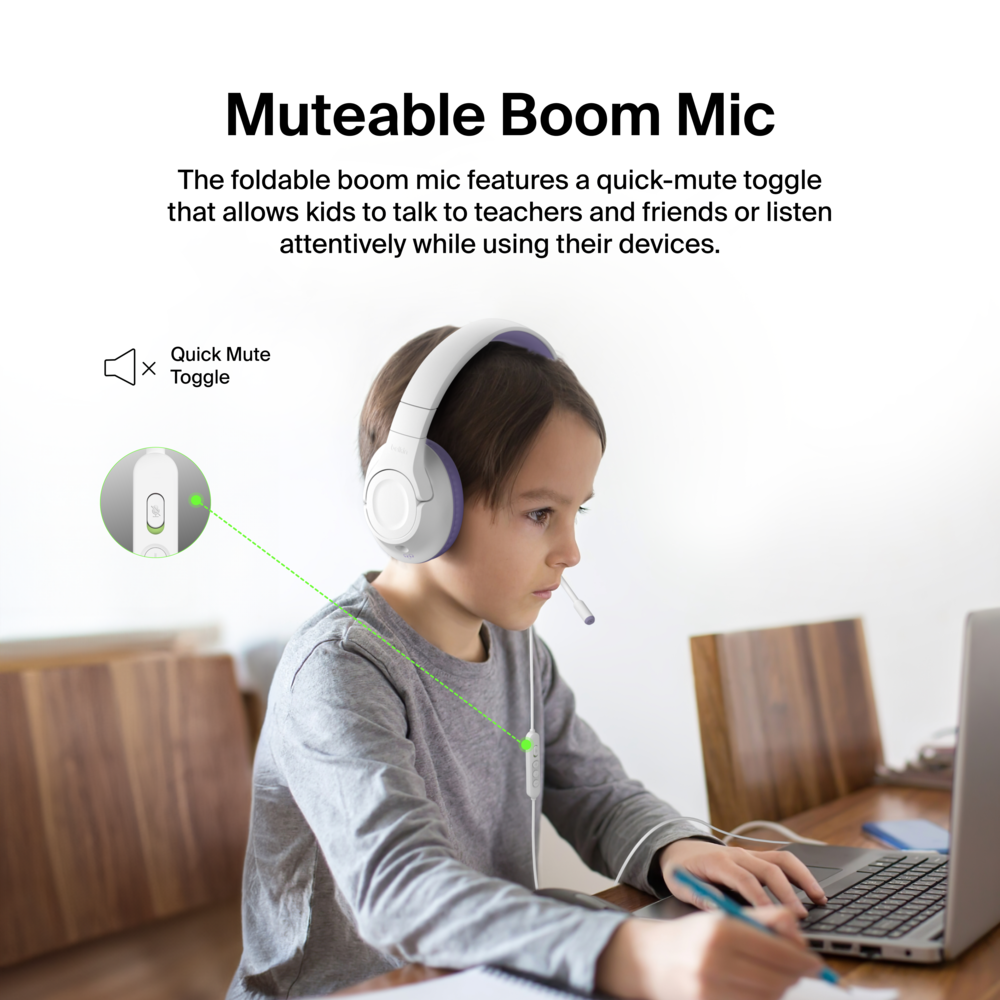 SoundForm Inspire Wired Over-Ear Headset for Kids | Belkin US