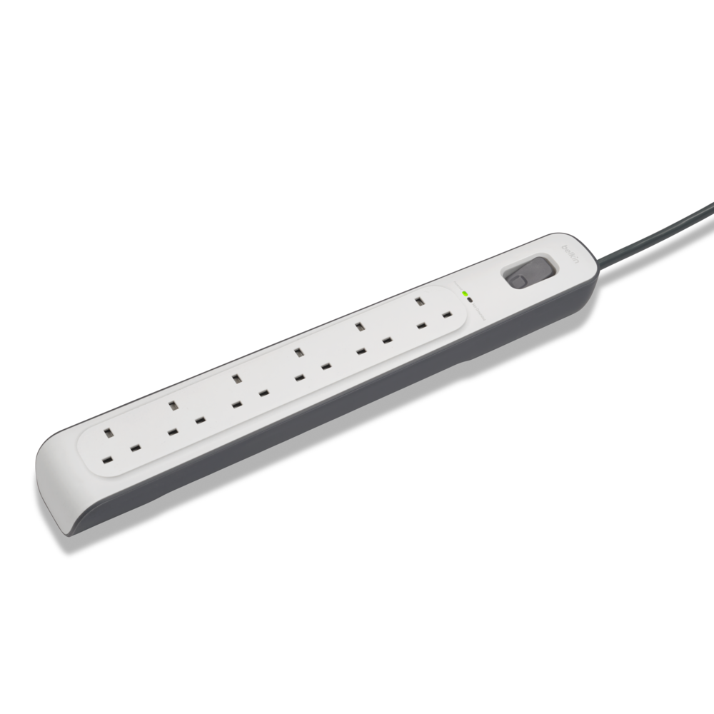 6-outlet Surge Protection Strip with 2M Power Cord | Belkin UK