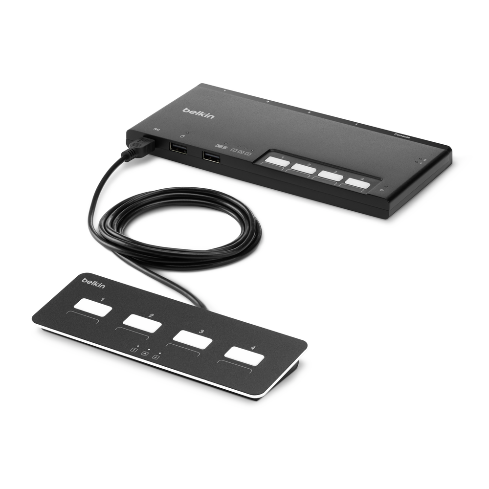 4-Port Single Head Base Unit Modular Secure KVM Switch | Belkin CA