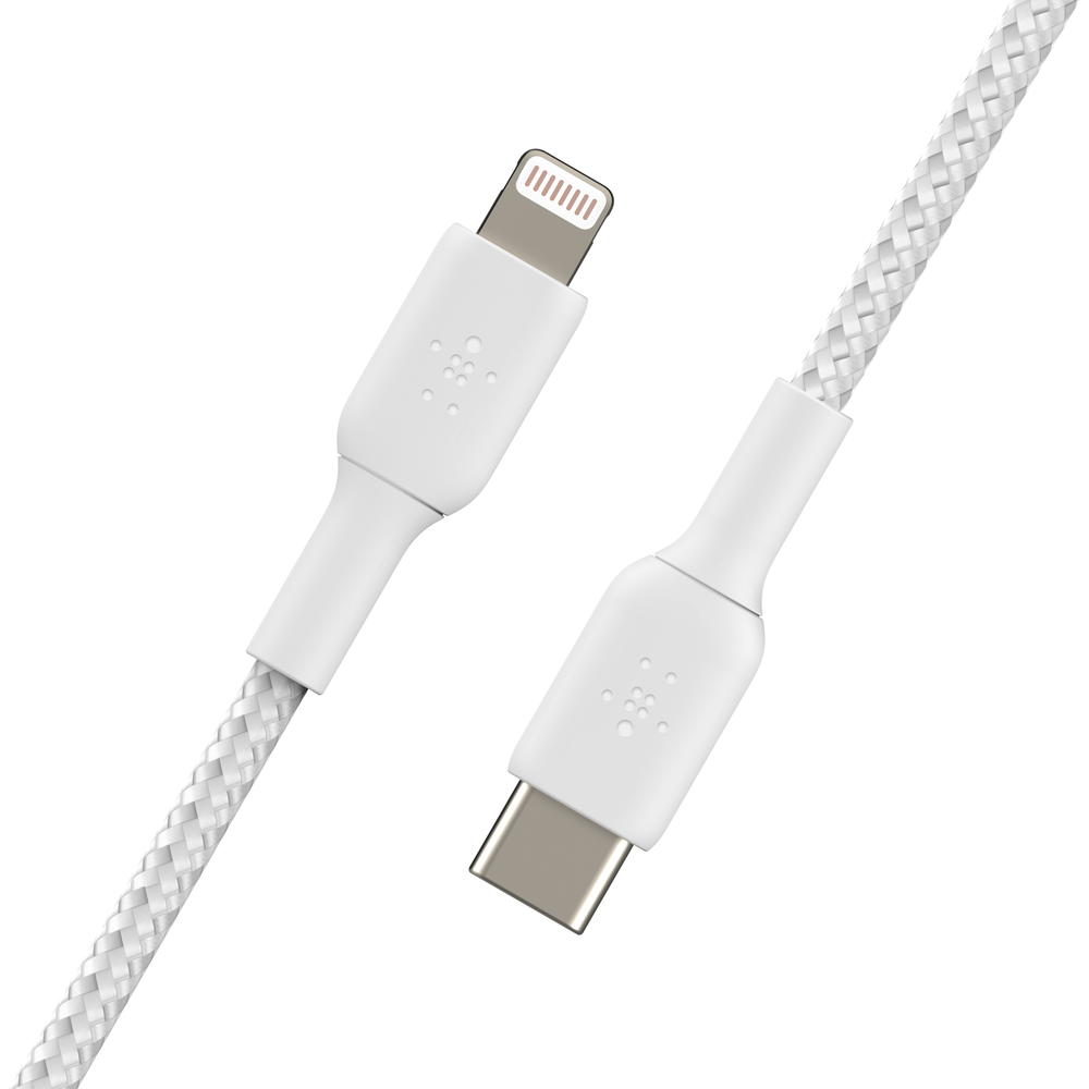 Braided USB-C to Lightning Cable (1m / 3.3ft, White) | Belkin | Belkin US