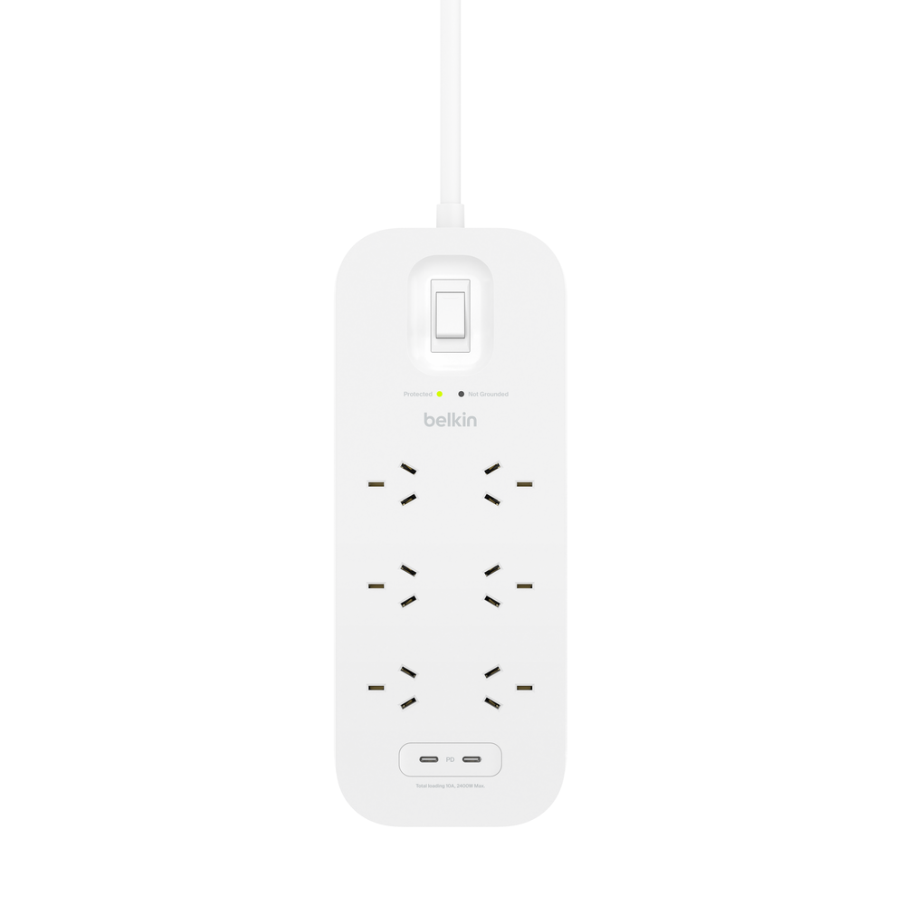 6-Outlet Surge Protector with Dual USB-C 30W | Belkin AU