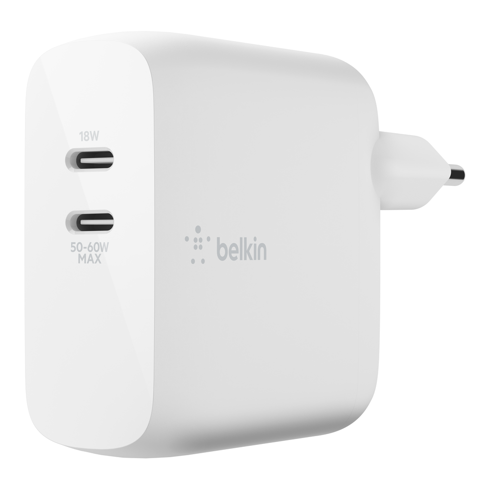 듀얼 USB-C PD GaN 가정용 충전기 - 68W | Belkin | Belkin KR