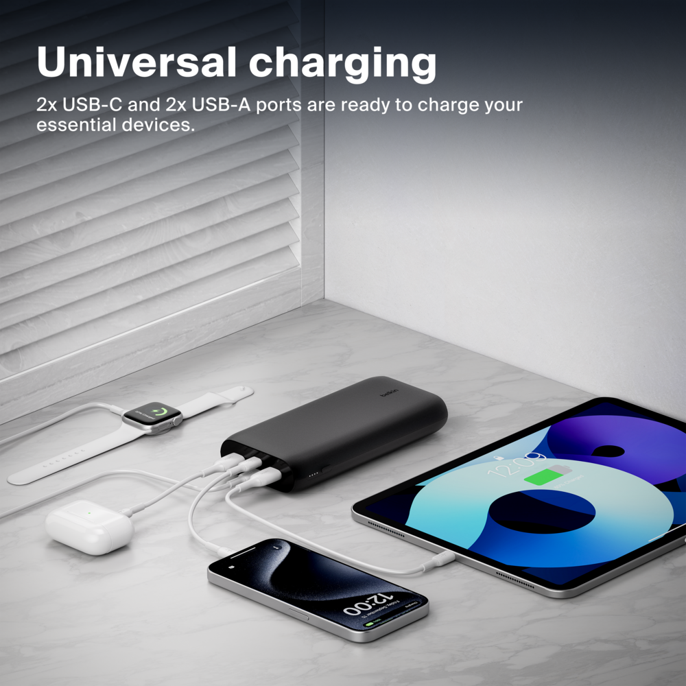 BoostCharge 32W PD PPS 4-Port Power Bank 26K with USB-C and USB-A ...