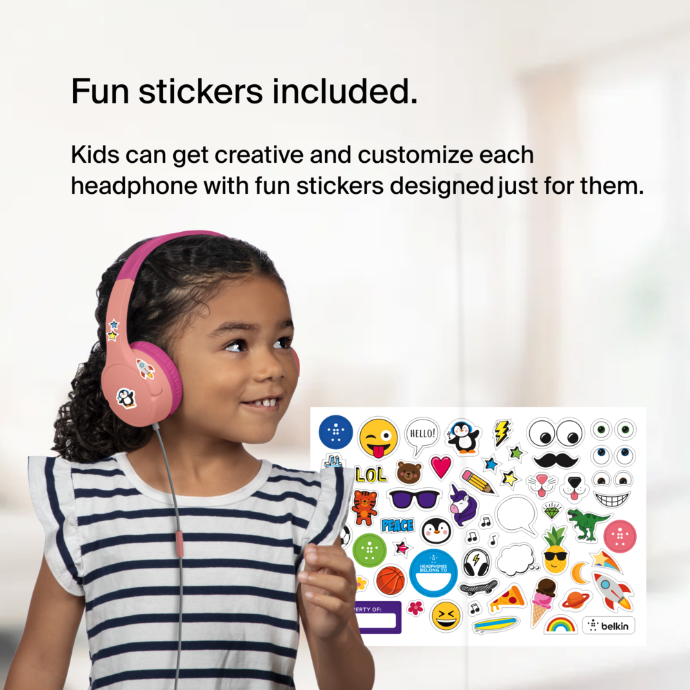 SoundForm Mini Wired On-Ear Headphones for Kids | Belkin US