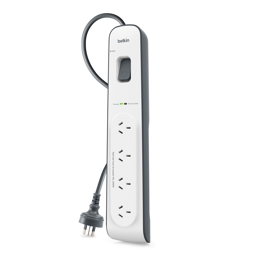 4-outlet Surge Protection Strip with 2M Power Cord | Belkin AU