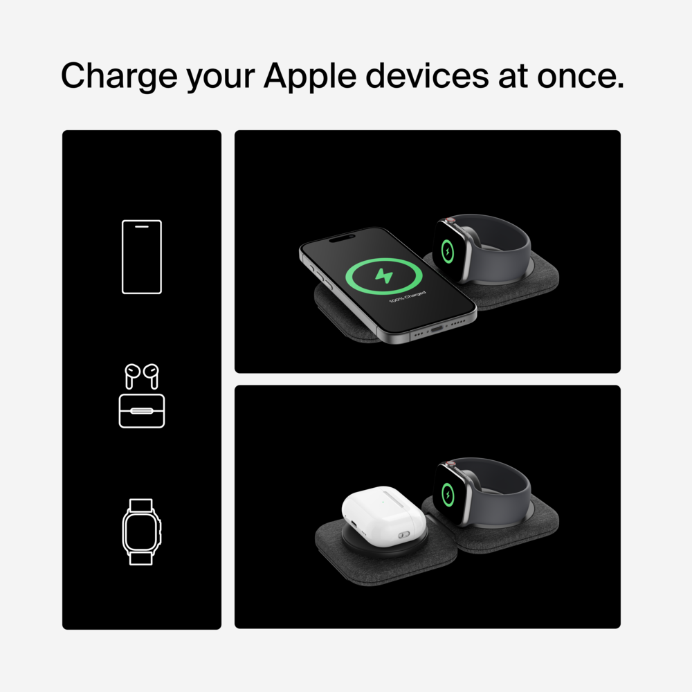 2-in-1 Magnetic Charging Travel Pad with Qi2 15W, MagSafe-compatible ...