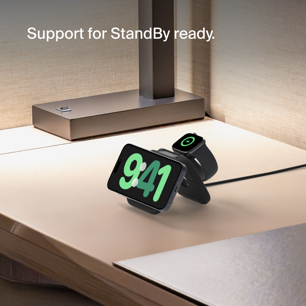 2-in-1 Magnetic Charging Travel Pad with Qi2 15W, MagSafe-compatible ...