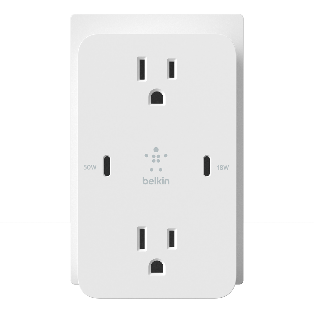 Dual Outlet & USB-C Port GaN Wall Plate | Belkin US