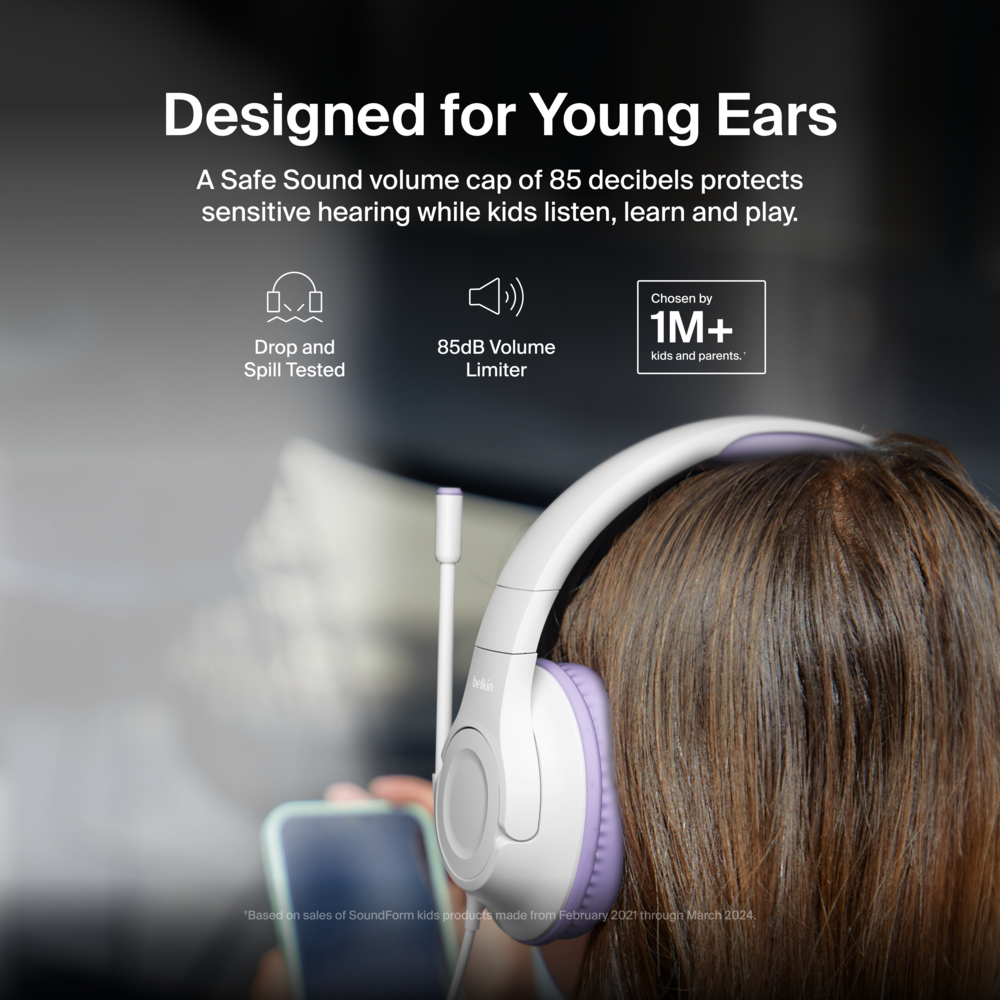 SoundForm Inspire Wired Over-Ear Headset for Kids | Belkin US