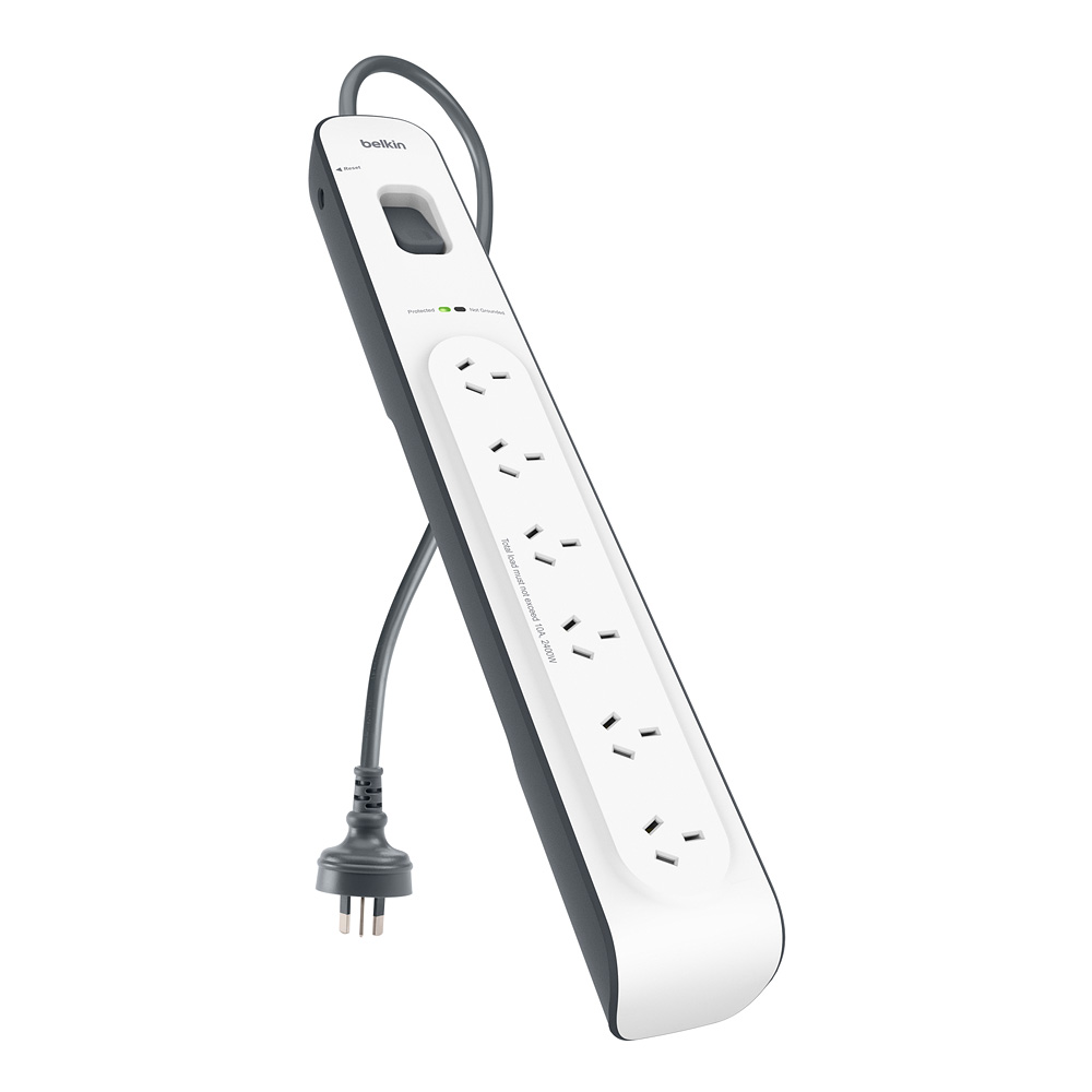 6-outlet Surge Protection Strip with 2M Power Cord | Belkin AU