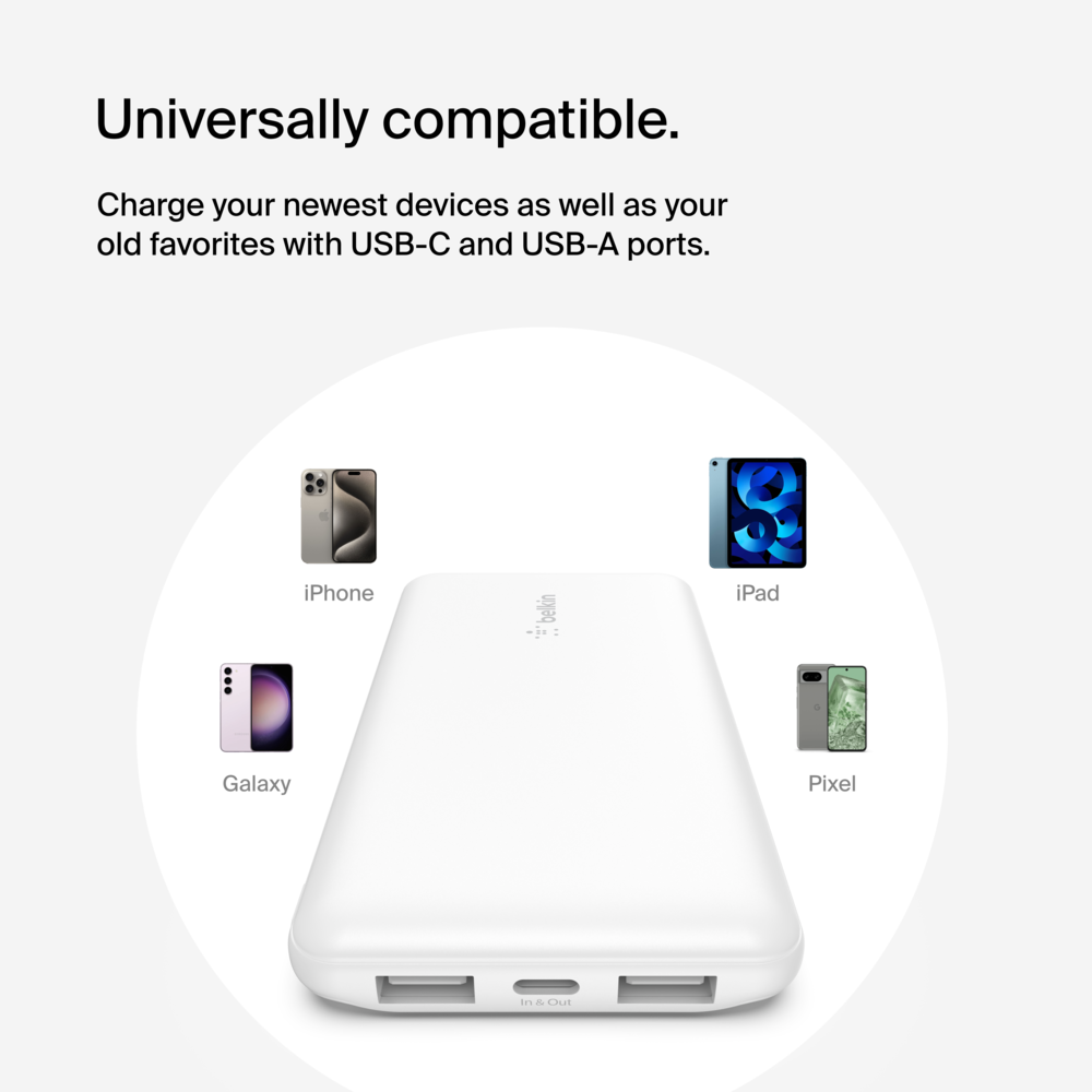 BoostCharge Power Bank 10K, 20K with USB-A to USB-C cable | Belkin US