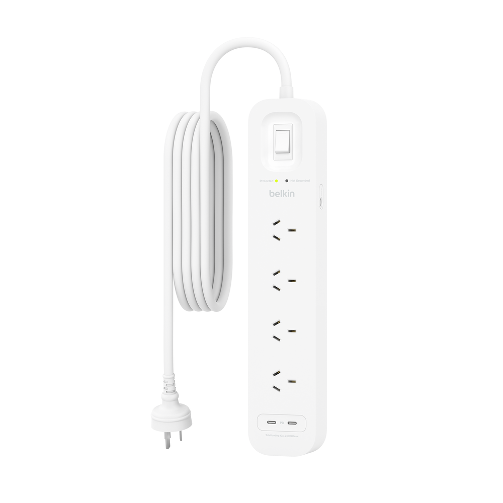 4-Outlet Surge Protector with Dual USB-C 30W | Belkin AU